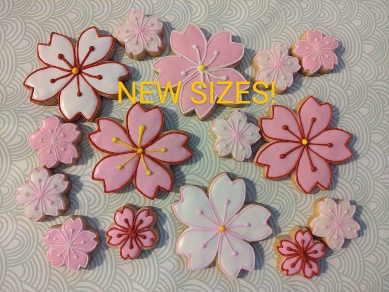 Sakura 1, Cherry Blossom Sugar Cookies, Assorted Sizes, Custom Colors ...