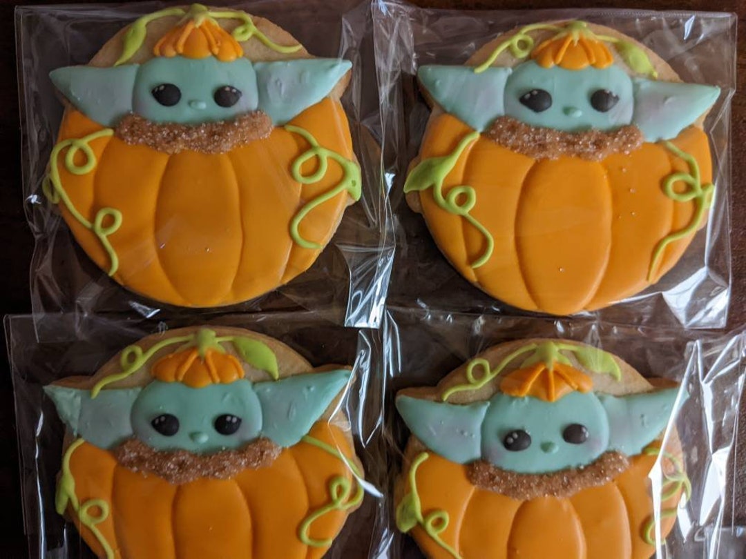 Pumpkin Grogu Thanksgiving Halloween Dozen Sugar Cookies - Etsy