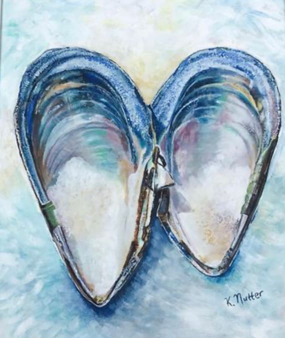 Big Mussels Signed Art Print of Original Mussel Shell Coastal | Etsy