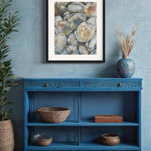 Clam Shells, Coastal Art From an Original Watercolor Painting ...