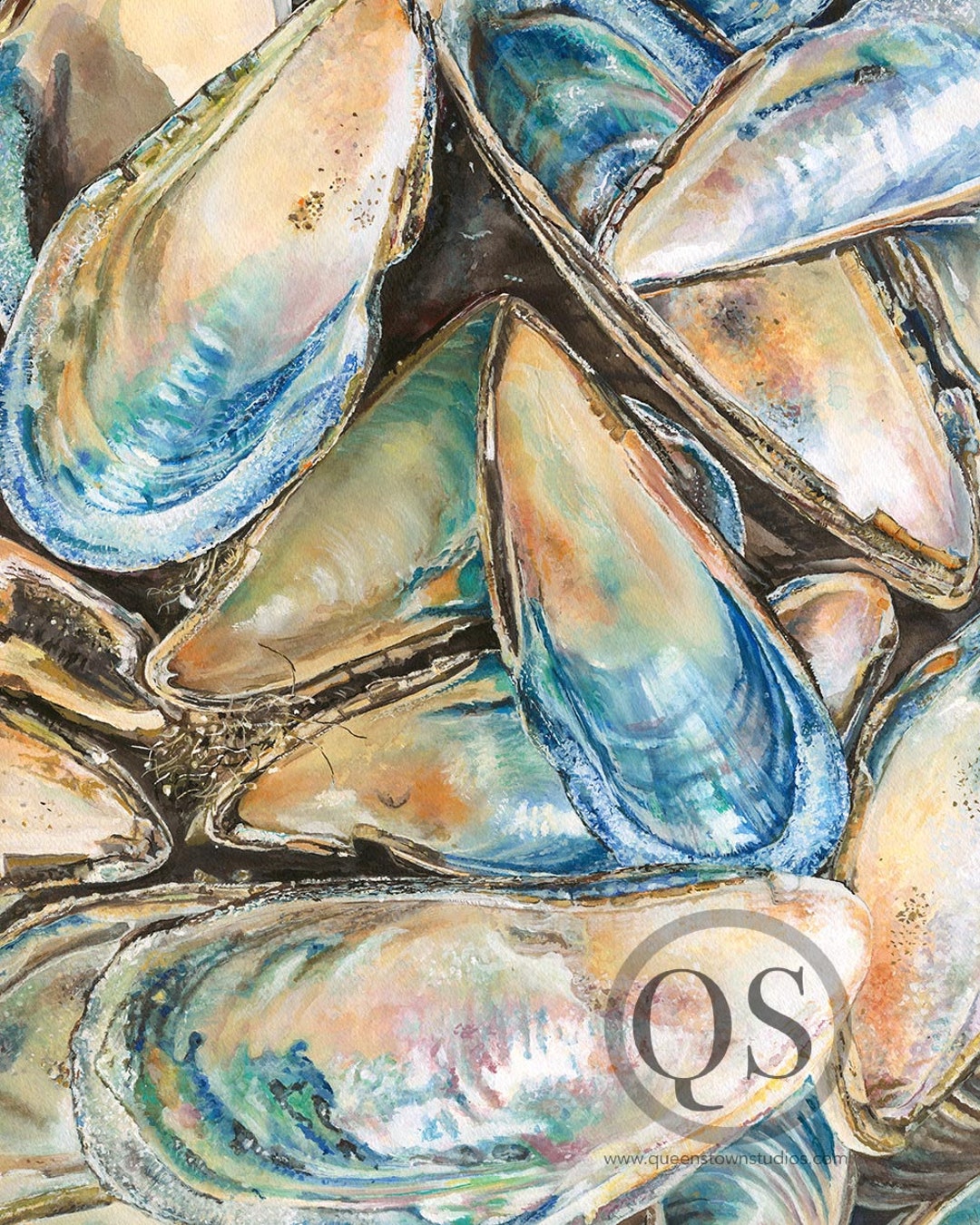 Pacific Mussels, Signed Archival Print of Original Watercolor Painting ...