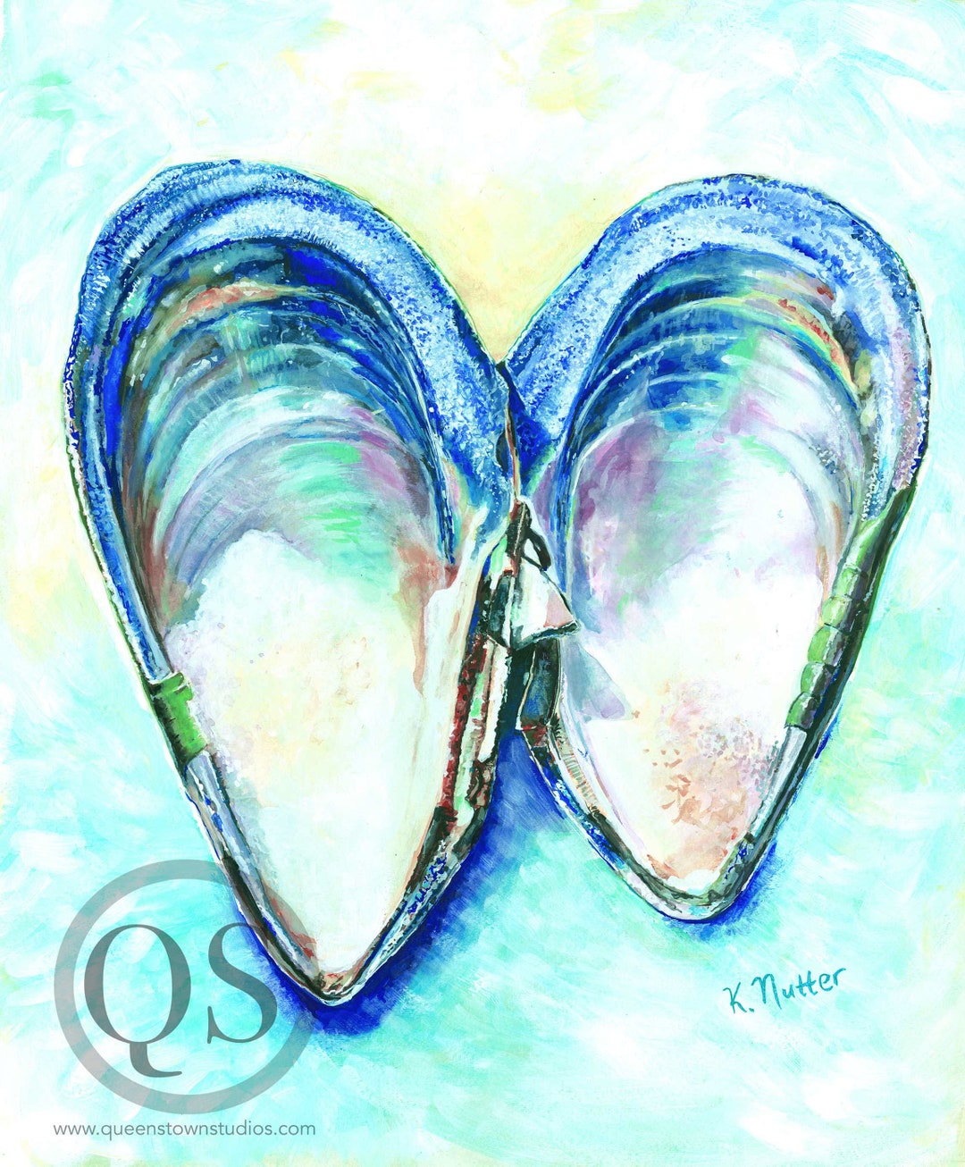 Big Mussels, Signed Art Print of Original Mussel Shell Coastal Beach ...