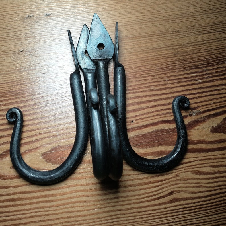 Hand Forged Hook With Spade Finial for Hanging Clothing, Tools, Cords ...