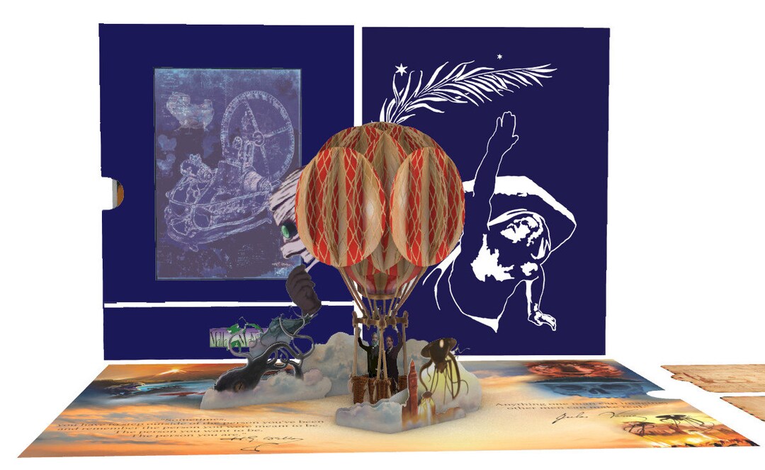 Sci-fi Fathers Pop up Card! Features H.G Wells and Jules Verne. Perfect ...