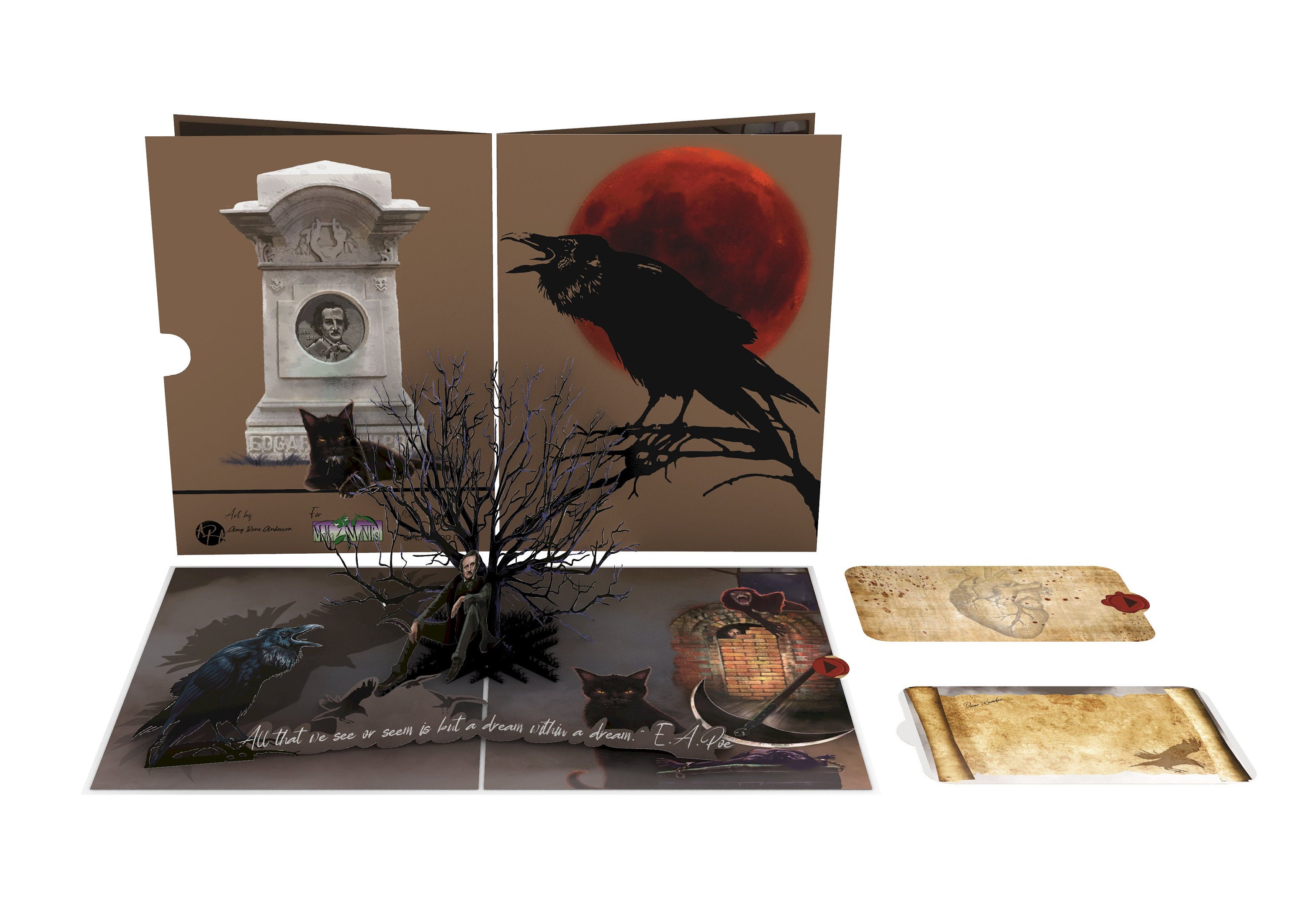 Edgar Allan Poe 3D Paper Pop-upcard! Perfect for Birthdays, Halloween ...