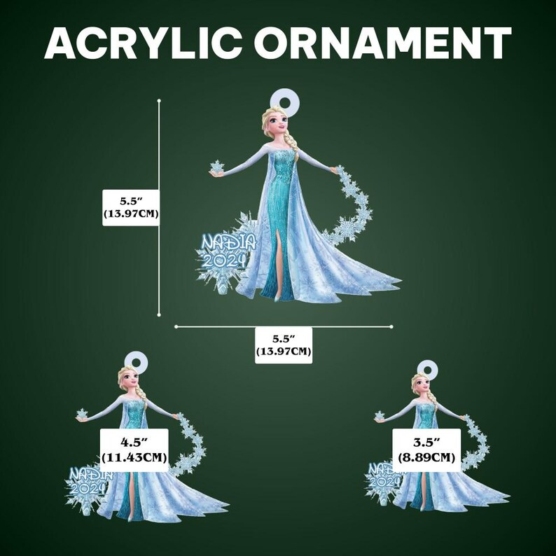 Personalized Elsa Ornament, Custom Frozen Elsa Ornament, Elsa Christmas ...
