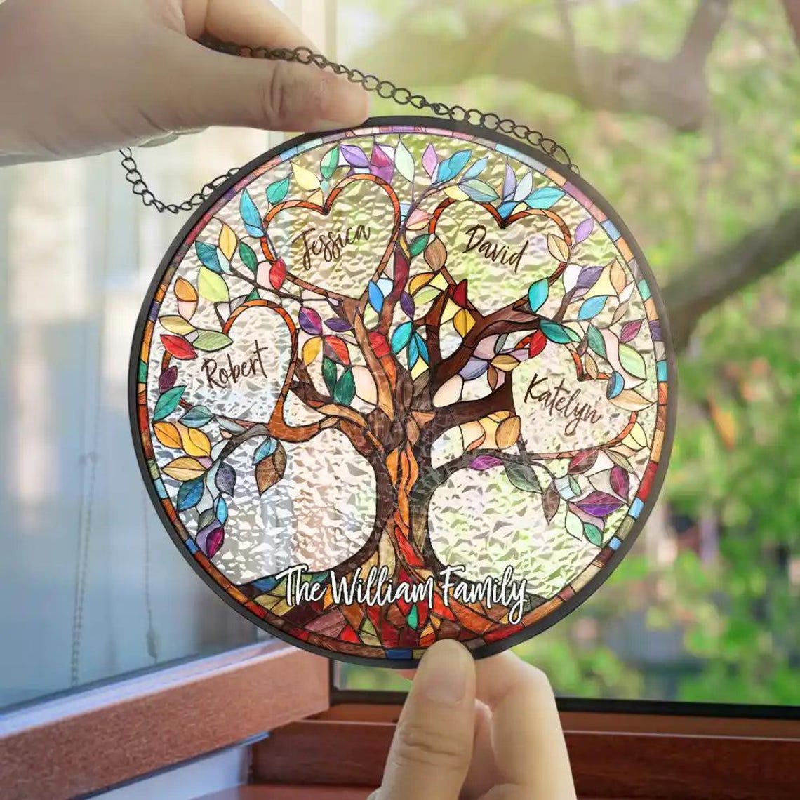 Family Unbreakable Bond Tree of Life - Personalized Stained Glass ...