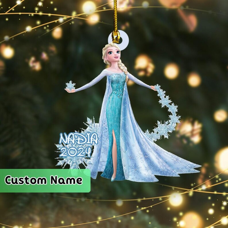 Personalized Elsa Ornament, Custom Frozen Elsa Ornament, Elsa Christmas ...