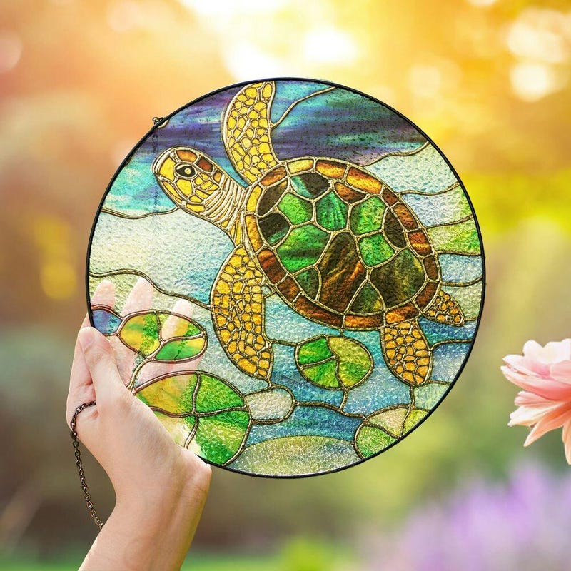 Stain Glass Sea Turtles - Etsy