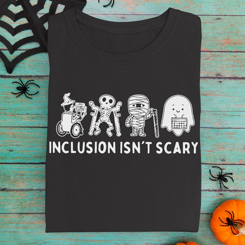 Inclusion Isn't Scary Teacher Skeleton Ghost Cute Halloween Digital PNG ...