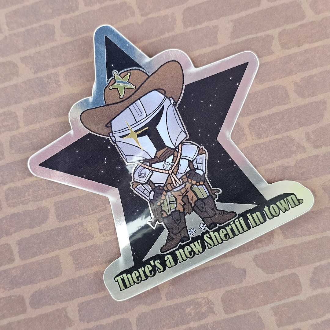 Sheriff Mando Metallic Sticker the Mandalorian - Etsy