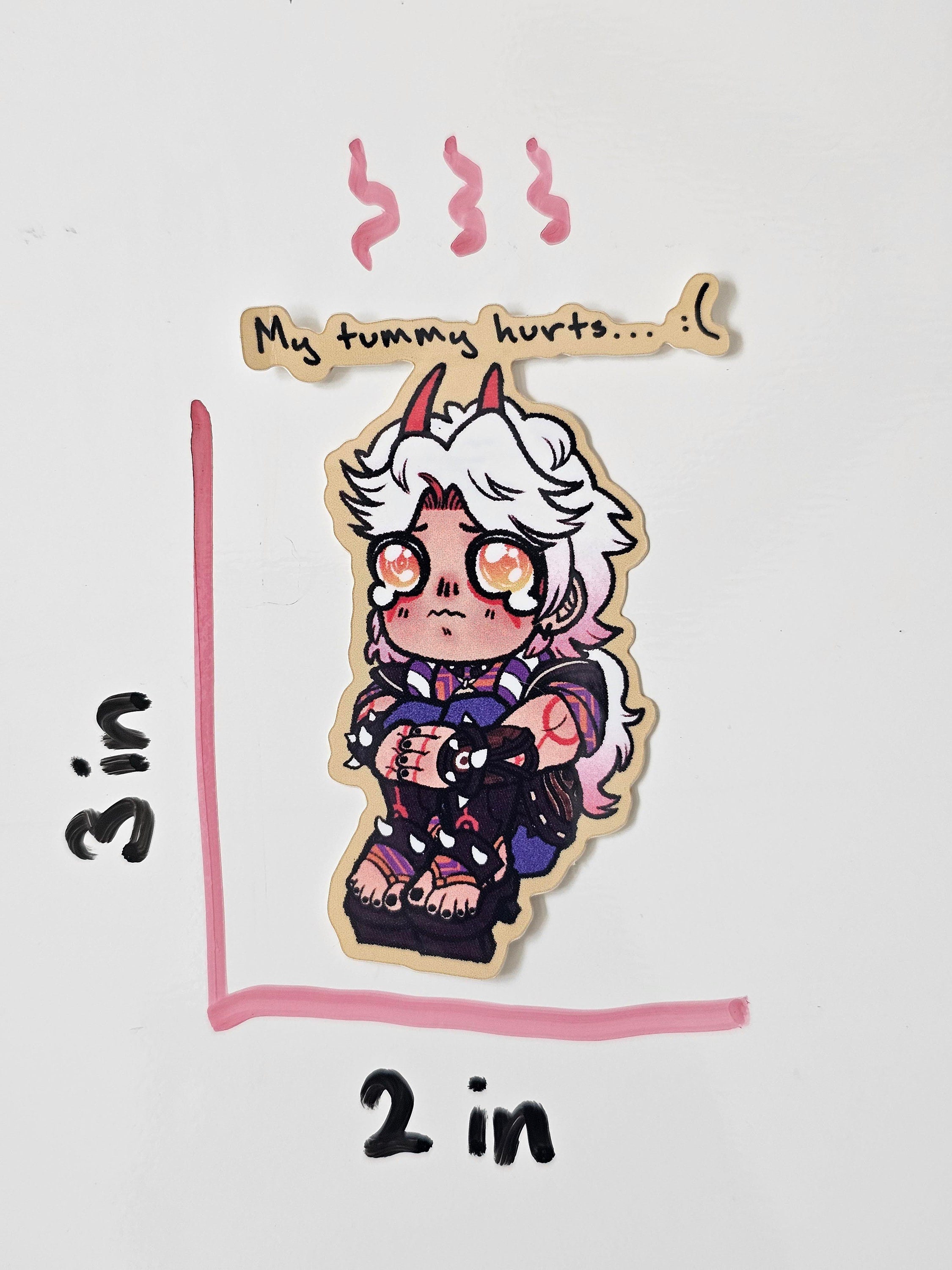 Tummyache Arataki Itto Sticker genshin Impact - Etsy