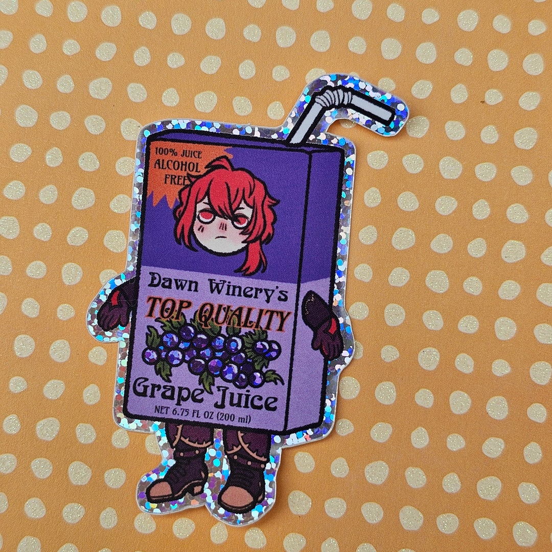 Juice Box Diluc Glitter Sticker [genshin Impact] - Etsy