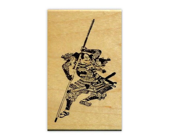 Japanese Samurai Warrior Mounted Rubber Stamp - Ronin, Bushi, Man ...