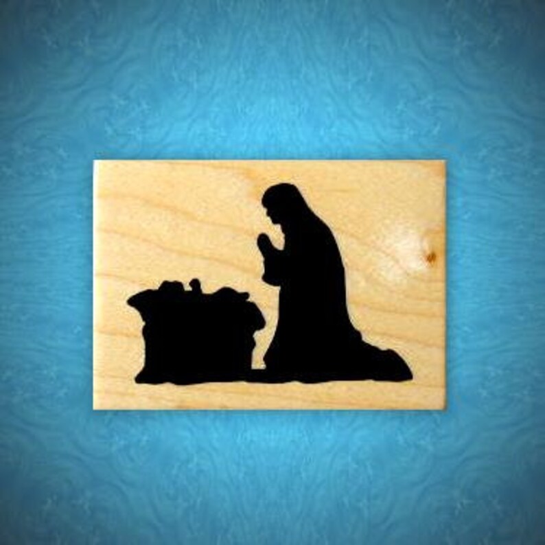 Manger Scene Silhouette Mounted Rubber Stamp Mary & Baby - Etsy