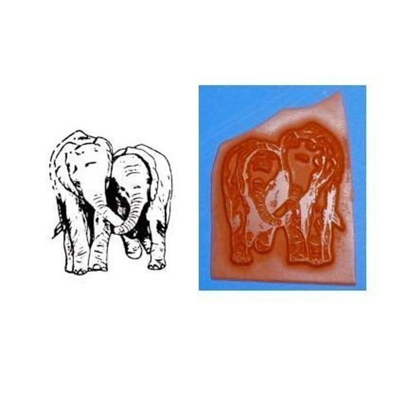 Sm. ELEPHANT FRIENDS Unmounted Rubber Stamp Africa Animal - Etsy