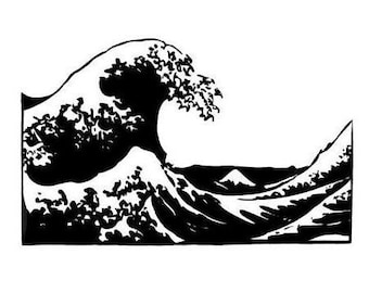 The Great Wave off Kanagawa Mounted Rubber Stamp Japanese | Etsy