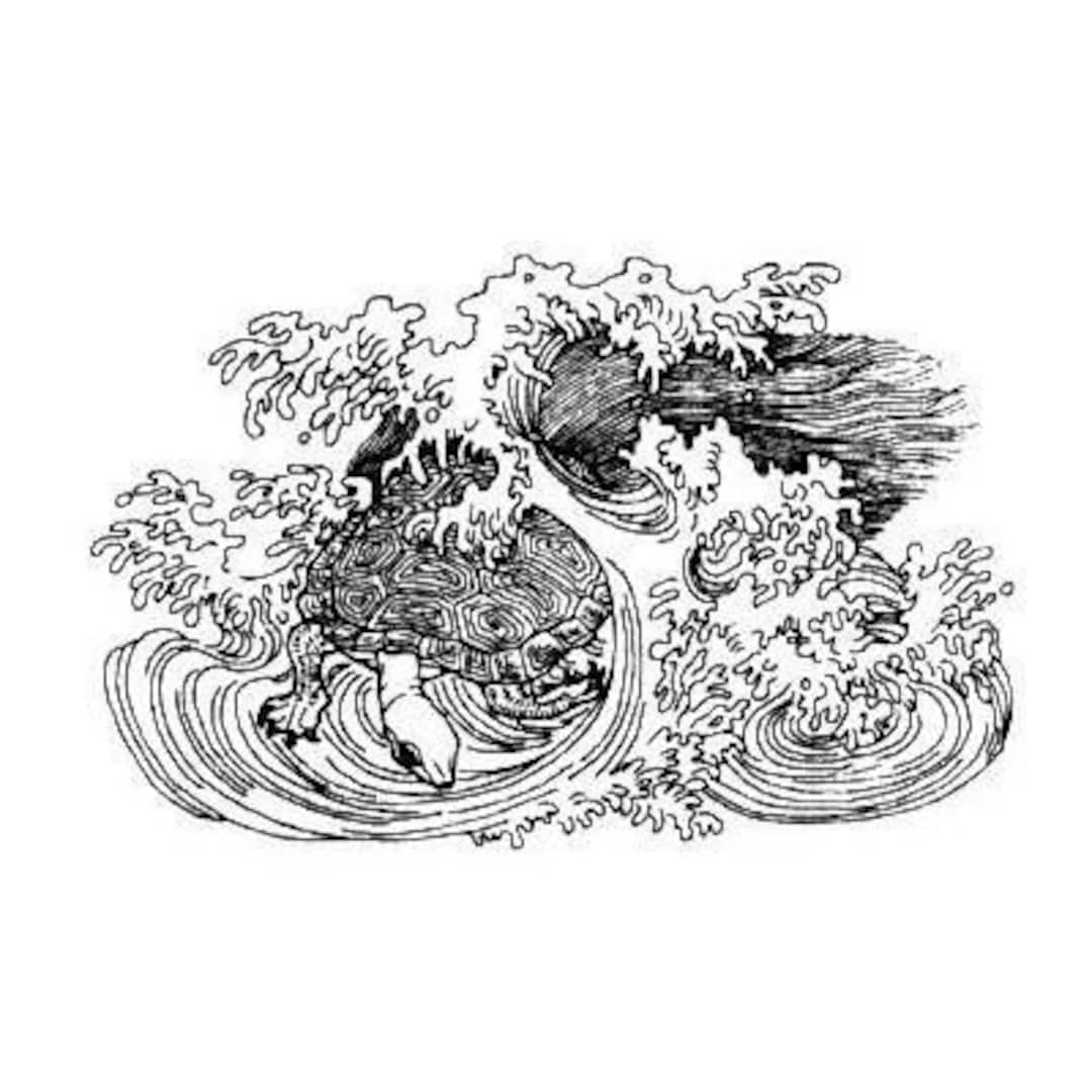 Minogame Sea Turtle Rubber Stamp UNMOUNTED - Japanese Symbol of ...