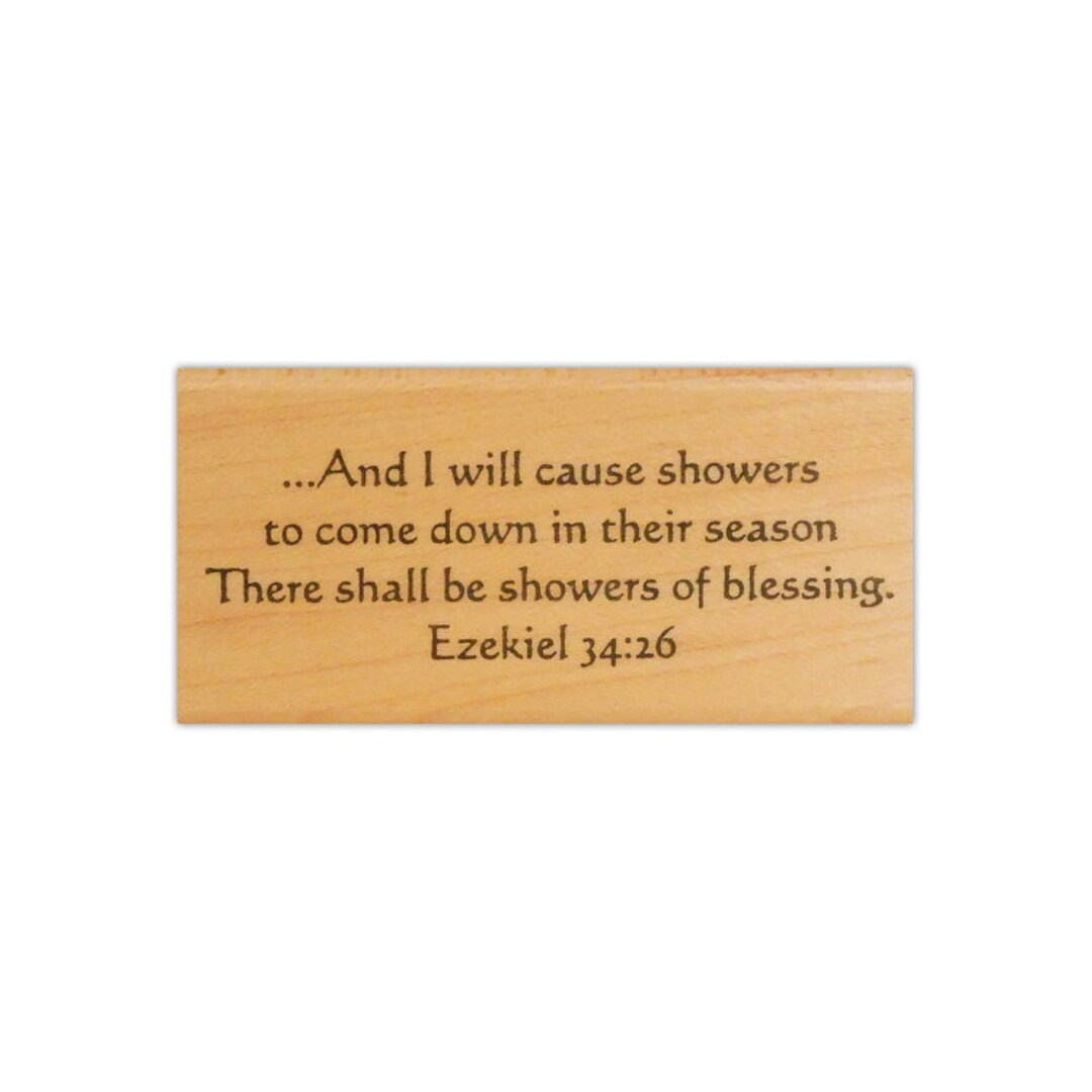 Ezekiel 34:26 Showers of Blessings Mounted Rubber Stamp Bible Verse ...