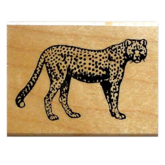 Cheetah Mounted Rubber Stamp 17 - Etsy