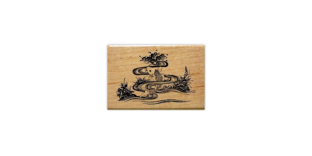 Japanese KOI Mounted Rubber Stamp - Asian Fish - Oriental #12 - Etsy