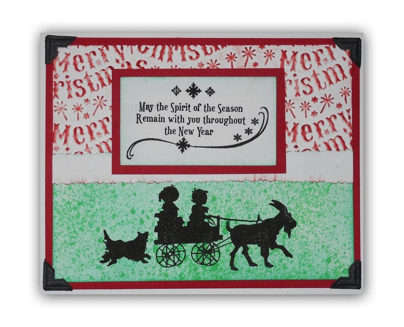 Children in Goat Cart Mounted Rubber Stamp Silhouette - Etsy