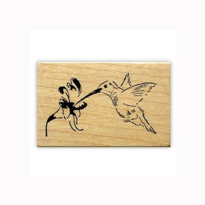 Hummingbird Mounted Rubber Stamp, Humming Bird, Summer, Flower, Bird ...