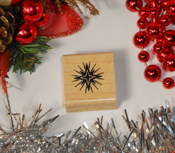 Star round Mounted Rubber Stamp Religious Nativity Star of | Etsy