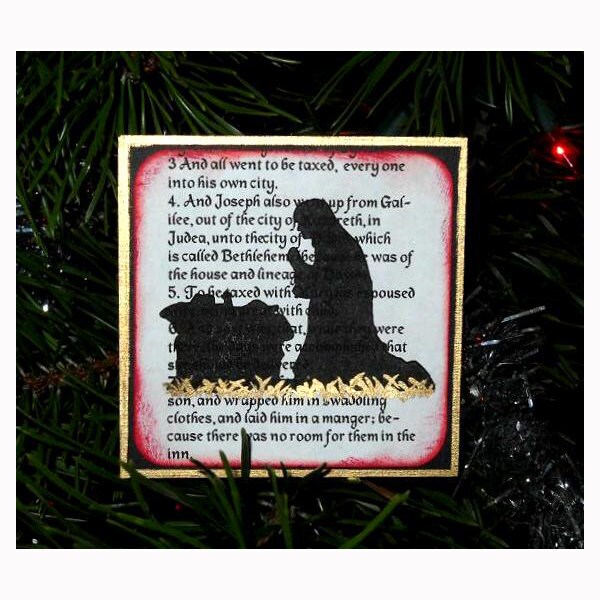 Manger Scene Silhouette Mounted Rubber stamp Mary & Baby | Etsy