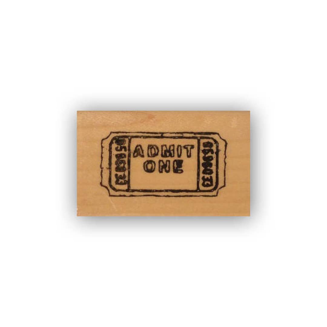Movie Ticket Lg. Mounted Rubber Stamp, Journal or Planner Stamp, Date ...