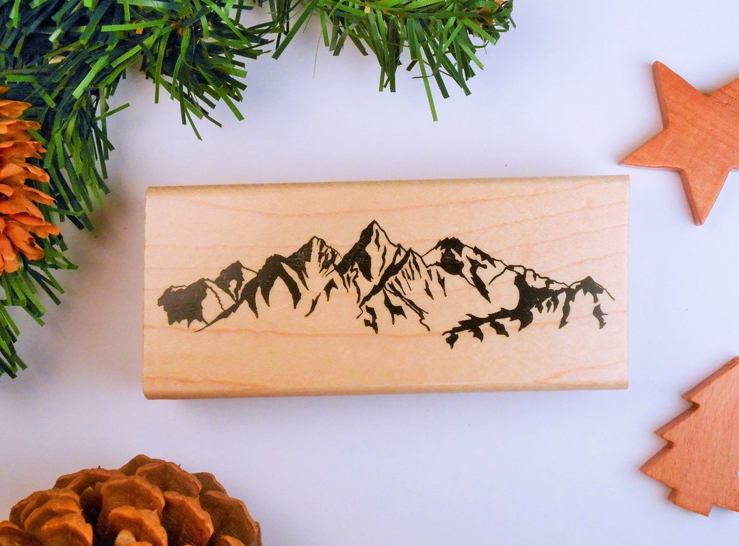 Mountain Range Mounted Rubber Stamp - Mountains, Landscape, Camping ...