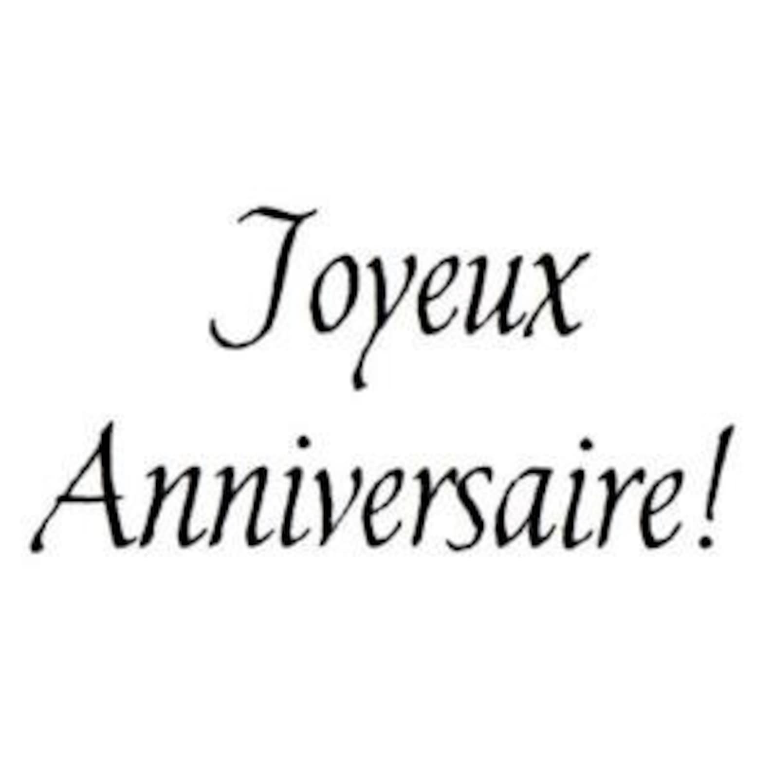 Joyeux Anniversaire Rubber Stamp Mounted French Happy - Etsy