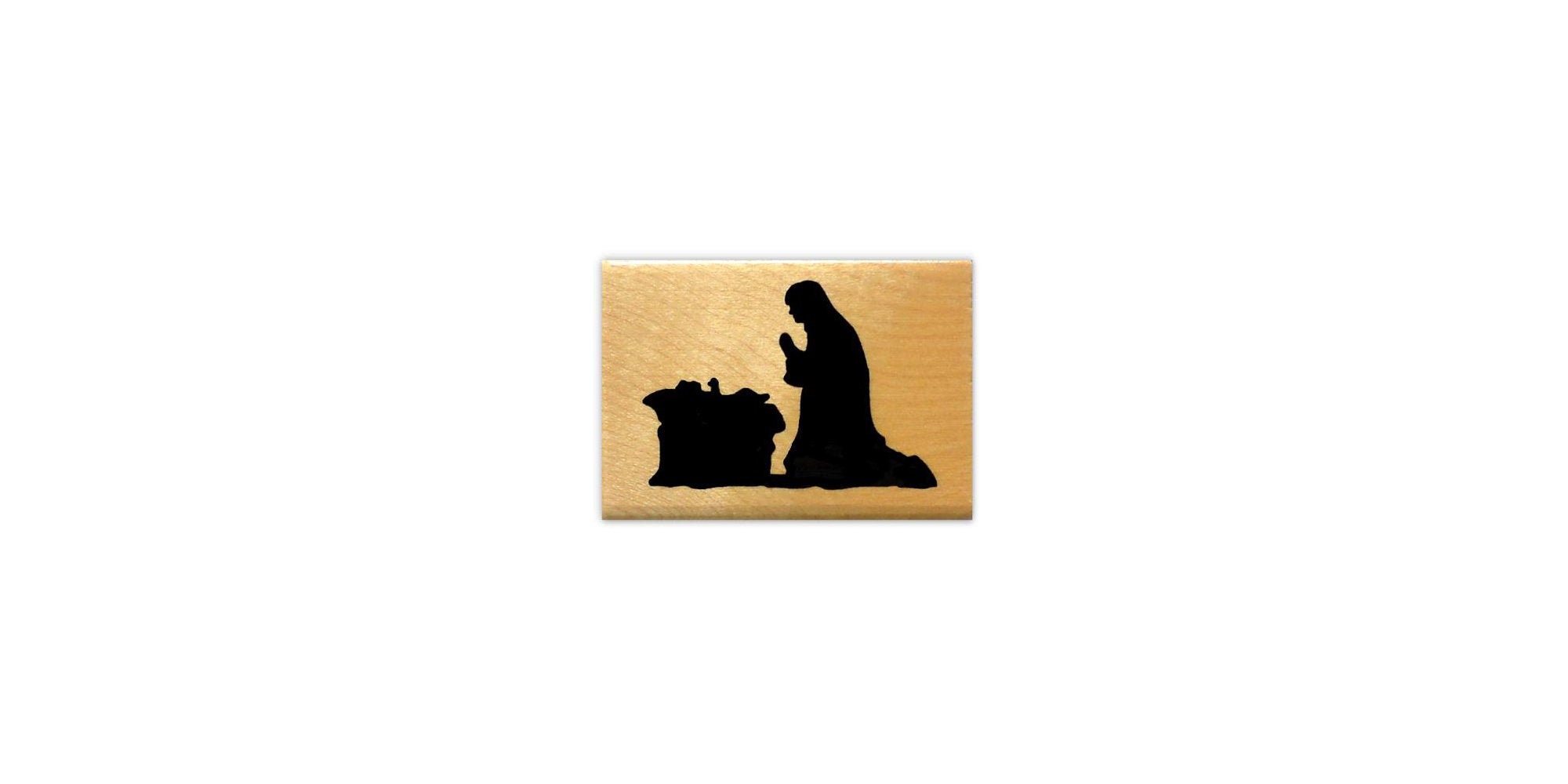 Manger Scene Silhouette Mounted Rubber Stamp - Mary & Baby Jesus ...