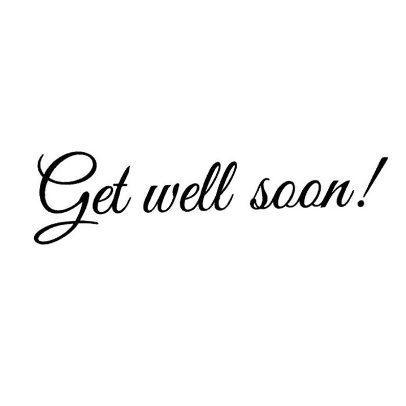 Get Well Soon mounted rubber stamp fancy script greeting | Etsy