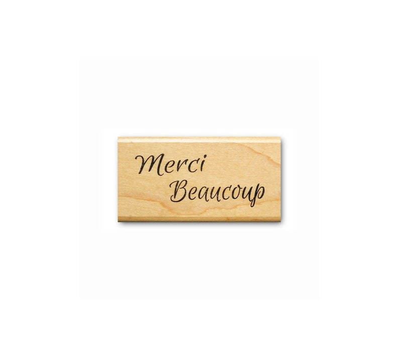 Merci Beaucoup - Mounted Rubber Stamp, French Thank You, Sweet Grass ...