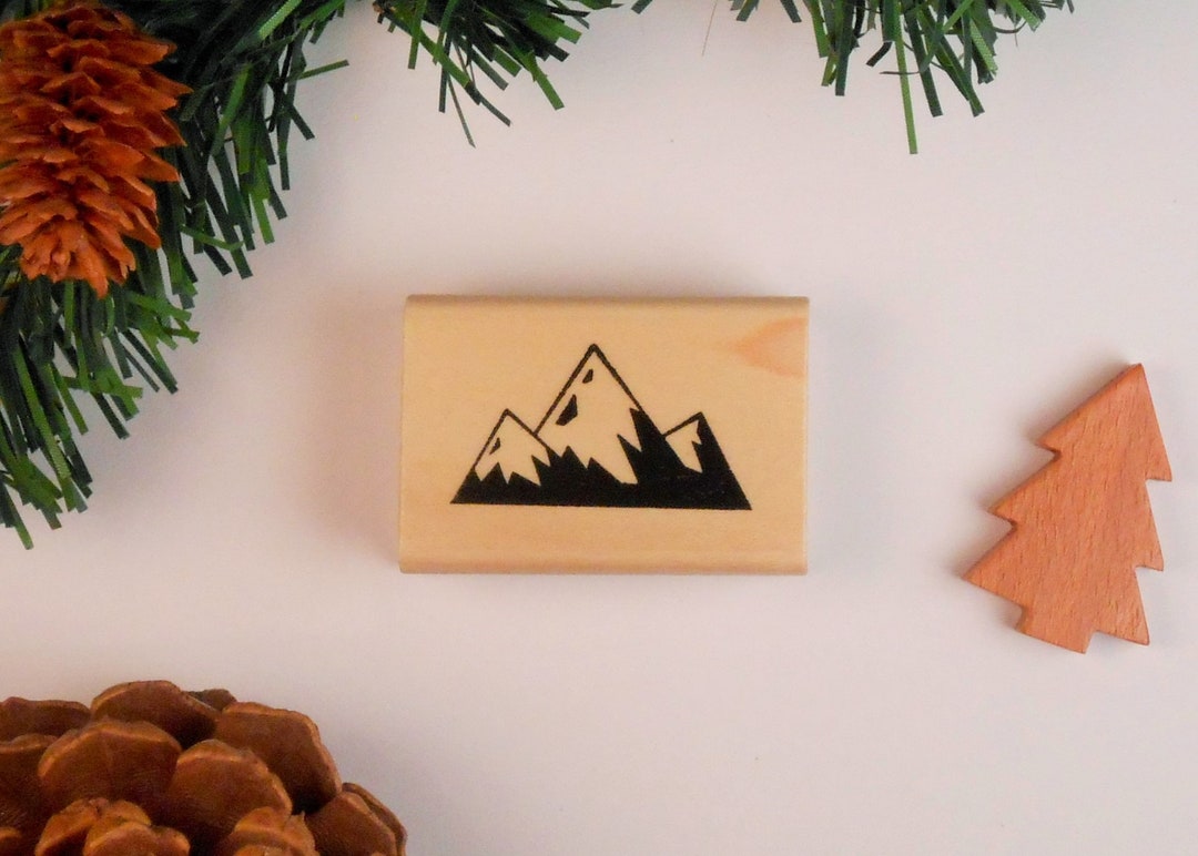 3 Mountain Peaks Mounted Rubber Stamp - Mountains, Landscape, Camping ...