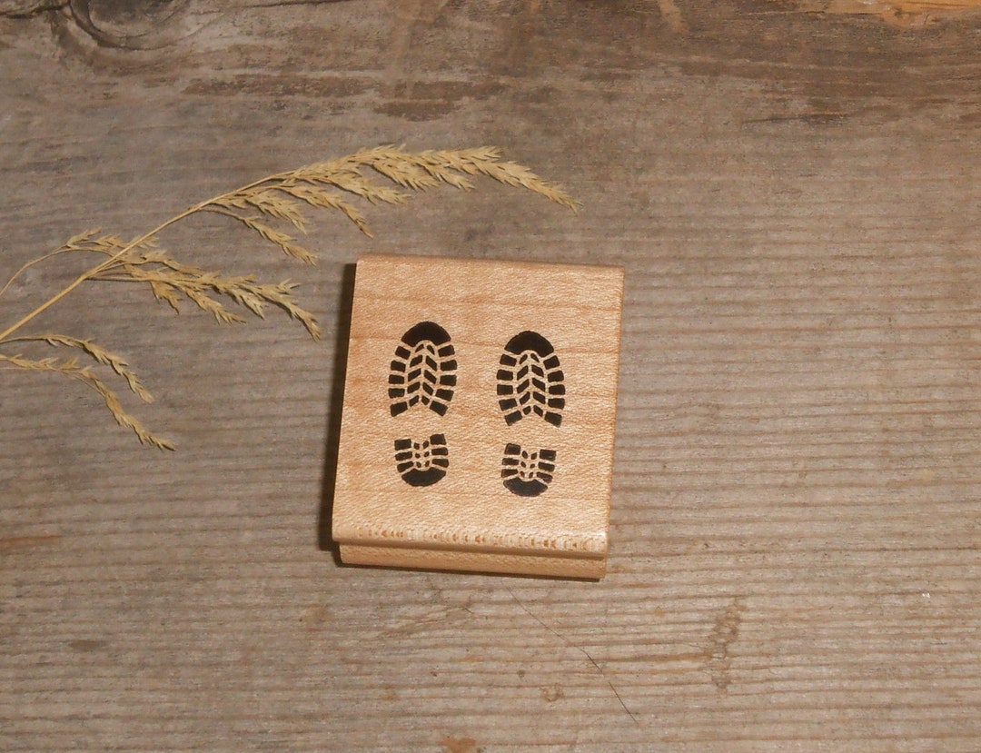Boot Prints Mounted Rubber Stamp #29 - Etsy