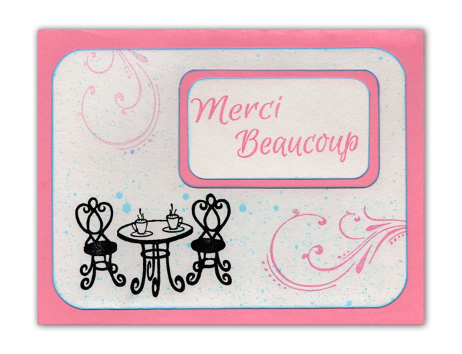 Merci Beaucoup Mounted Rubber Stamp French Thank You Sweet | Etsy