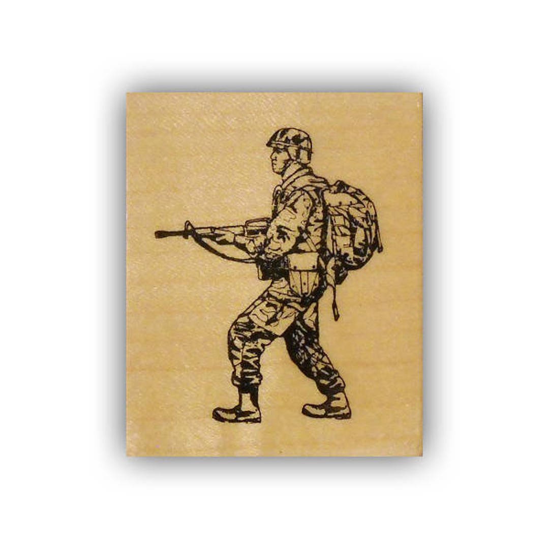 Soldier Walking Mounted Rubber Stamp Army Marines Marine - Etsy