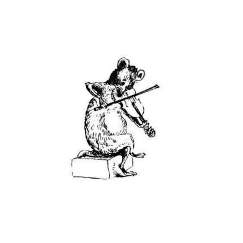 MOUSE VIOLINIST Music Unmounted Rubber Stamp Rat Violin - Etsy