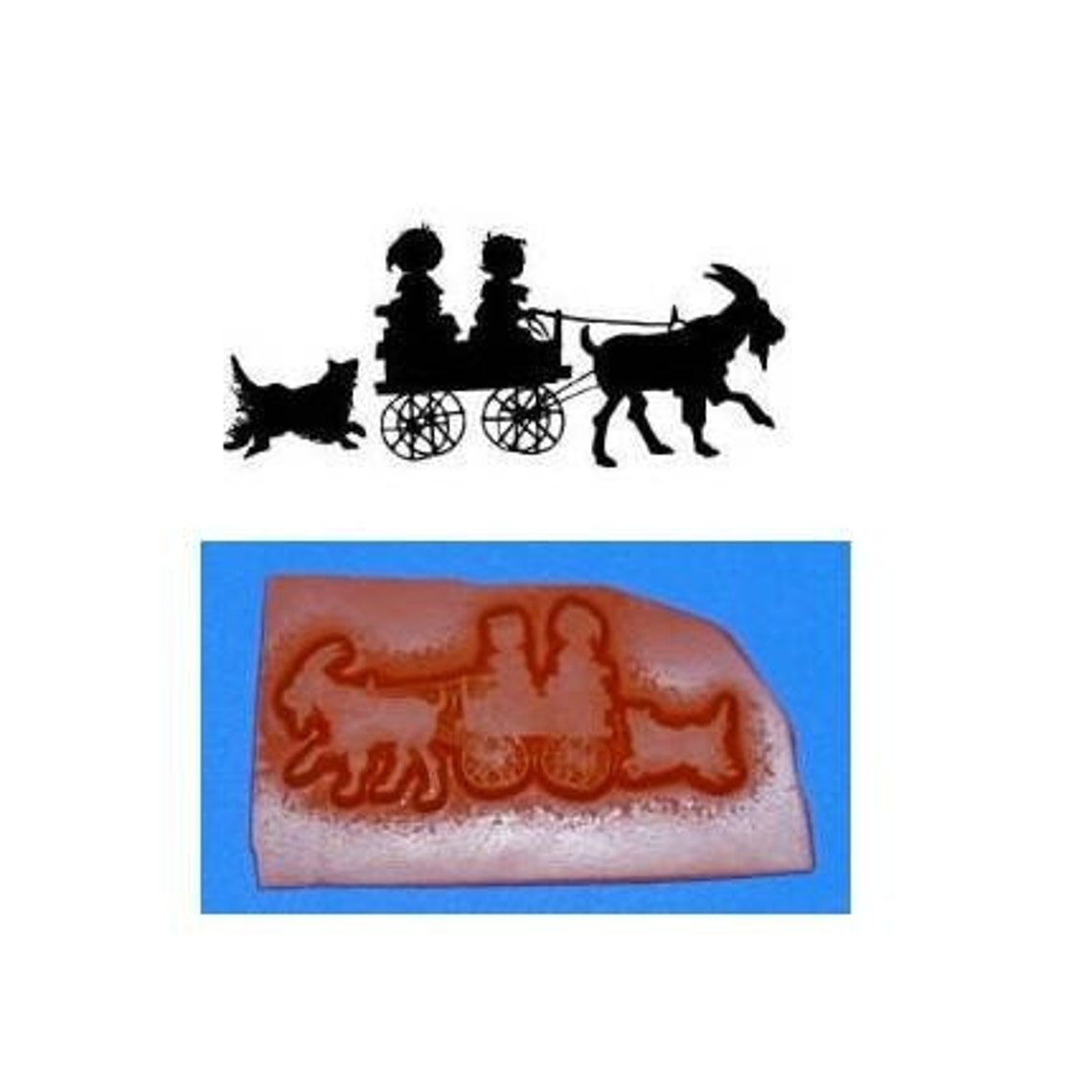 Children in Goat Cart Silhouette Unmounted Rubber Stamp 2 - Etsy