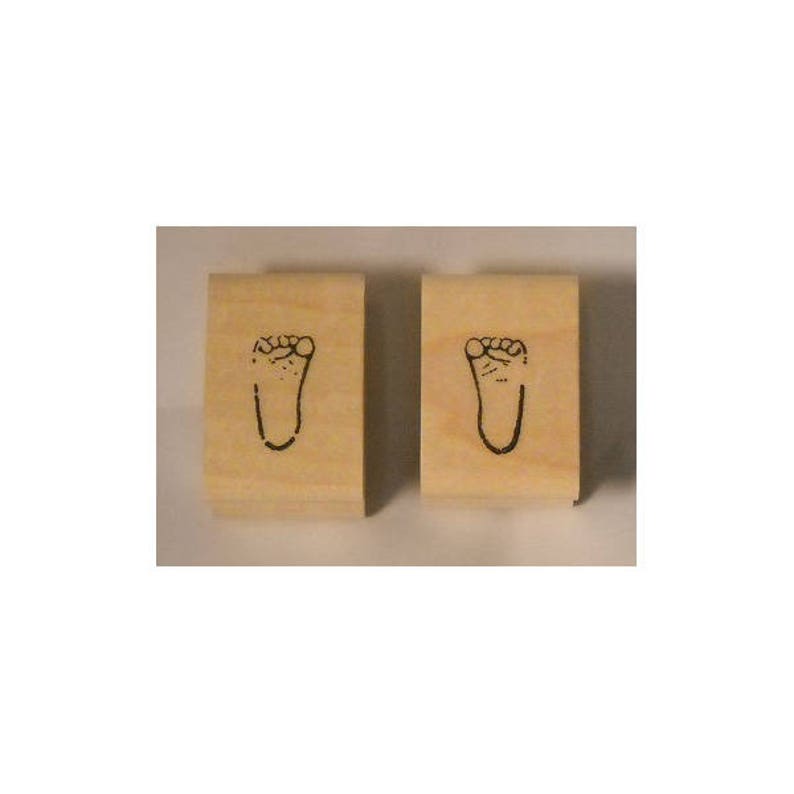 Tiny Baby Feet Mounted Rubber Stamp Set, Newborn Footprints, Baby ...