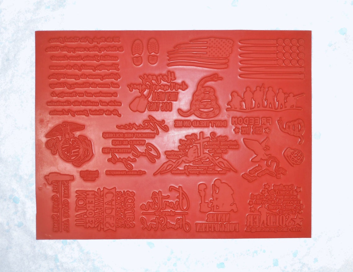 8 1/2 X 11 UNMOUNTED Rubber Stamp Sheet Military - Etsy
