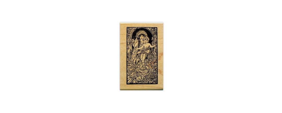 Madonna and Baby Jesus Mounted Rubber Stamp - Religious Christmas ...