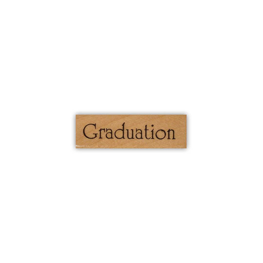 Graduation Mounted Word Rubber Stamp, College, School, Graduation ...