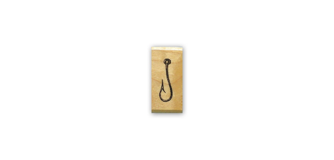 Fish Hook Mounted Rubber Stamp - Fishing #14 - Etsy