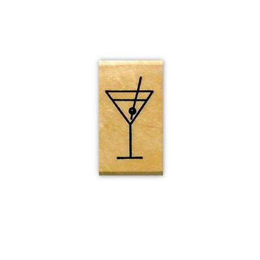 Sm. Martini Glass Mounted Rubber Stamp Cosmo Alcoholic Drink, Party ...