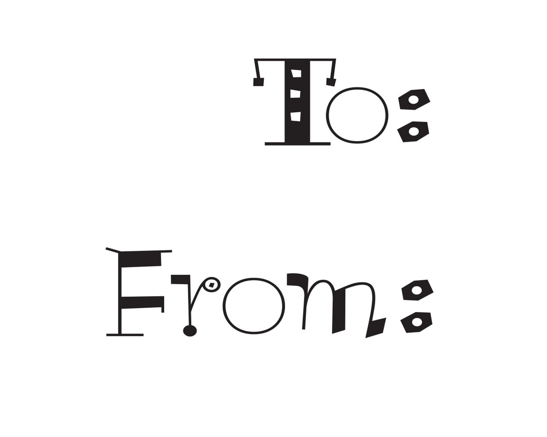 TO FROM Gift Tag Unmounted Rubber Stamp, Fun Font - Christmas, Birthday ...