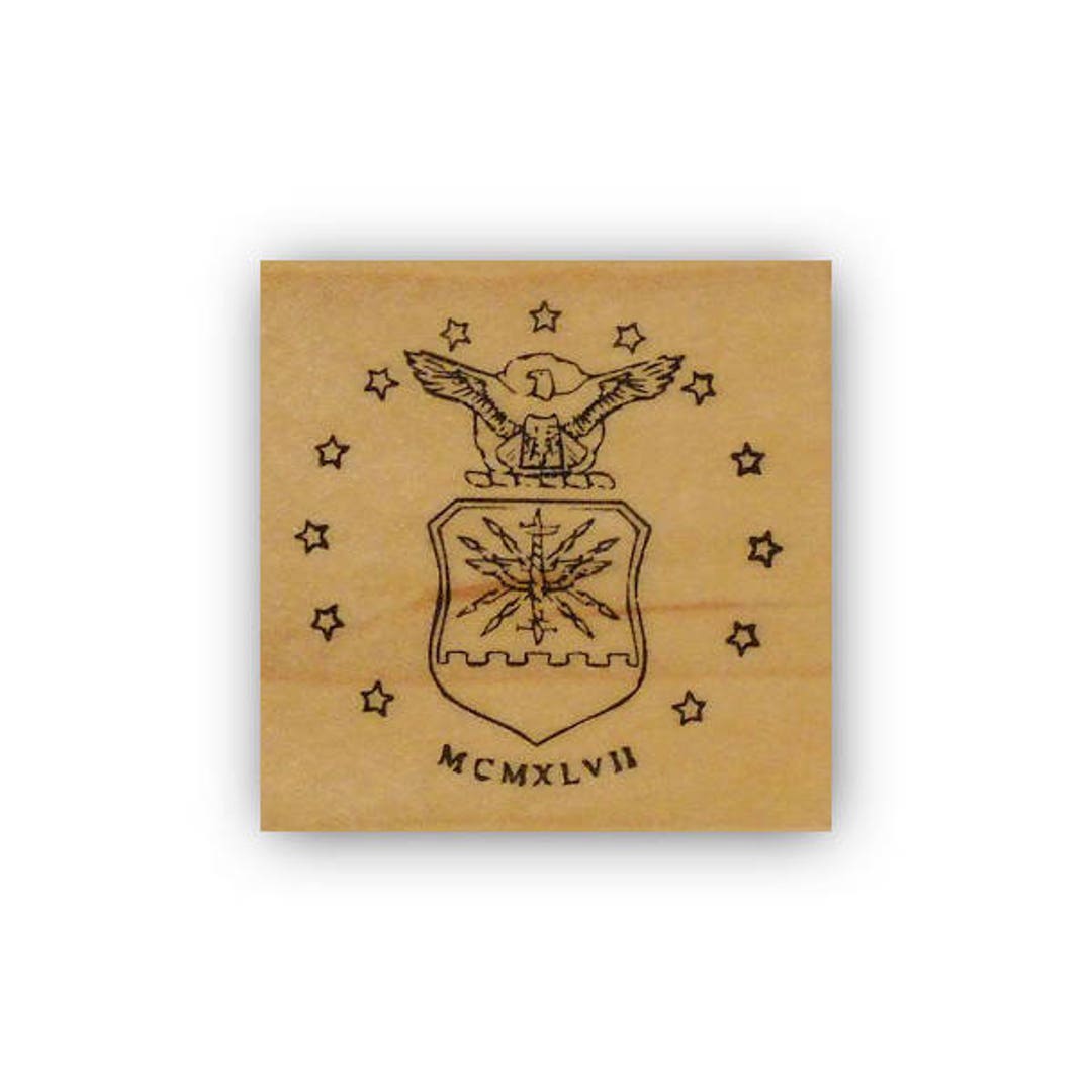 United States Air Force Emblem Mounted Rubber Stamp, USAF, Military, # ...