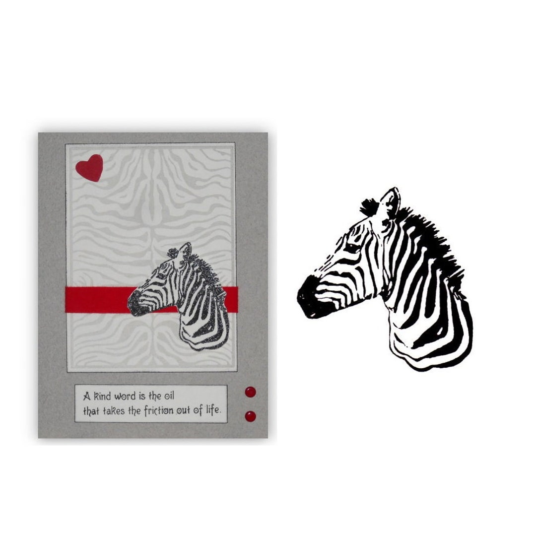 ZEBRA Bust Africa Unmounted Rubber Stamp, Wild Animal, African ...